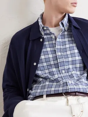 Officine Générale Arsene Checked Cotton-blend Shirt