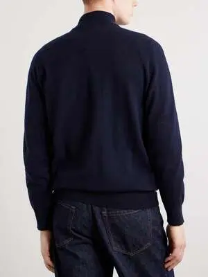 N.peal Carnaby Organic Cashmere Half-zip Sweater - Navy