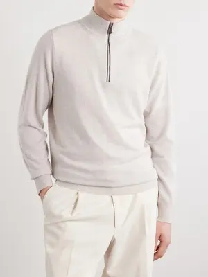 N.peal Carnaby Organic Cashmere Half-zip Sweater