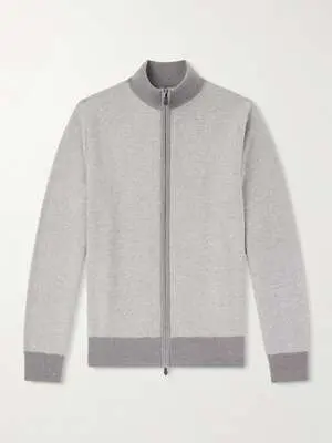 N.peal Birdseye Textured Organic Cashmere Cardigan - Gray
