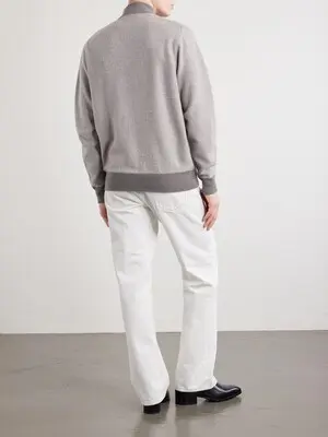 N.peal Birdseye Textured Organic Cashmere Zip-up Cardigan