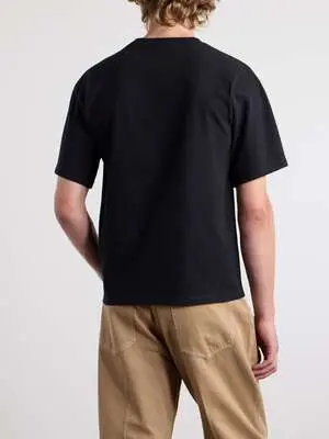 Celine Logo-print Cotton-jersey T-shirt - Black