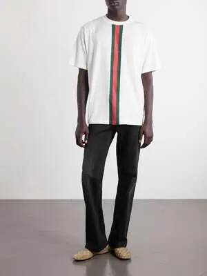 Gucci Logo-print Striped Cotton-jersey T-shirt