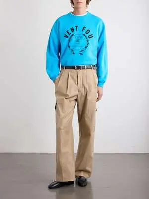 Celine Vent Fou Printed Cotton-jersey Sweatshirt