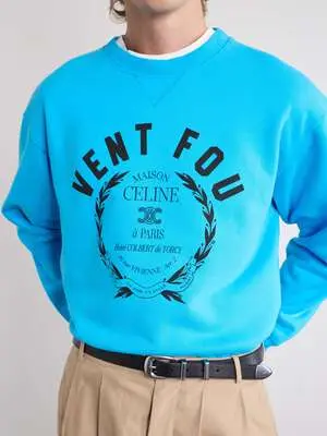 Celine Vent Fou Printed Cotton-jersey Sweatshirt