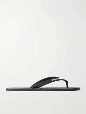 CHRISTIAN LOUBOUTIN Logo-embossed Rubber Flip Flops - Black