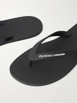 CHRISTIAN LOUBOUTIN Logo Embossed Rubber Flip Flops