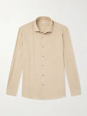 Caruso Cotton And Cashmere-blend Shirt - Neutrals