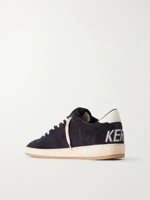 GOLDEN GOOSE Ball Star Distressed Suede Sneakers - Black