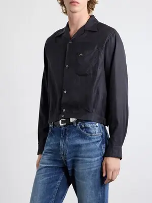 Kapital Drizzler Camp-collar Embroidered Satin Jacket