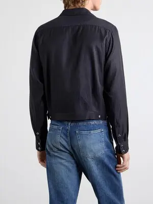Kapital Drizzler Camp-collar Embroidered Satin Jacket