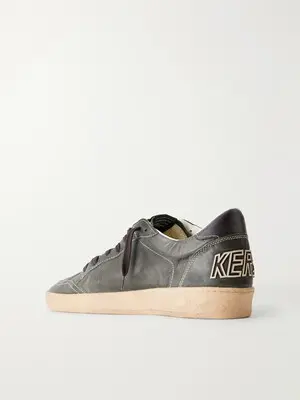 GOLDEN GOOSE Ball Star Distressed Leather Sneakers - Green