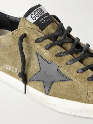 GOLDEN GOOSE Super-star Distressed Suede Sneakers - Green