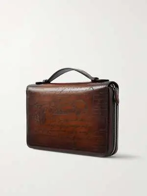 Berluti Itauba Wide Leather Messenger Bag