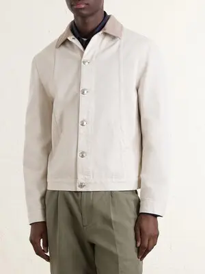 Brunello Cucinelli Leather-trimmed Denim Jacket