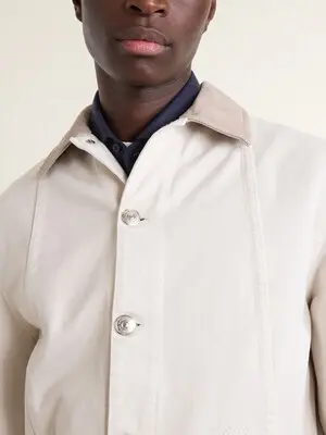 Brunello Cucinelli Leather-trimmed Denim Jacket