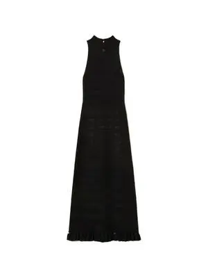 TWINSET Long Turtleneck Knit Dress - Black