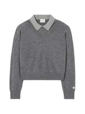 Claudie Pierlot Layered-effect V-neck Sweatshirt