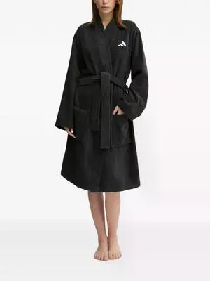 Adidas Logo Embroidered Belted Bathrobe