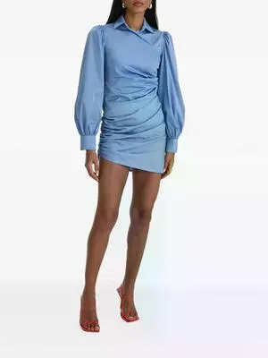 MOOS STUDIO Ruched Long-sleeve Dress - Blue