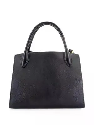 Prada Monochrome Saffiano And City Calf Small Tote Bag - Black