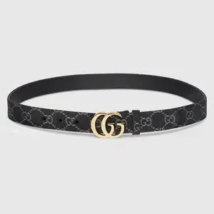 Gucci Gg Marmont Fabric Belt - Black