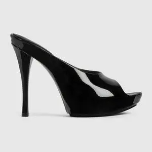 Gucci Stiletto Platform Slide Leather - Black