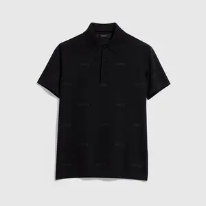 Gucci Wool Silk Jacquard Polo Shirt - Black