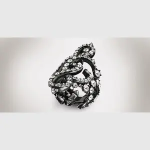 Gucci Gg Marmont Crystal Wide Ring