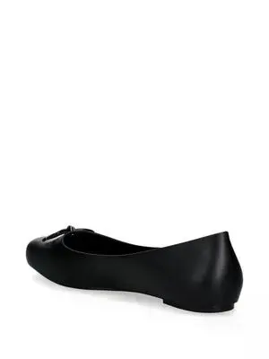 Melissa Bow Detail Square Toe Ballet Flats - Black
