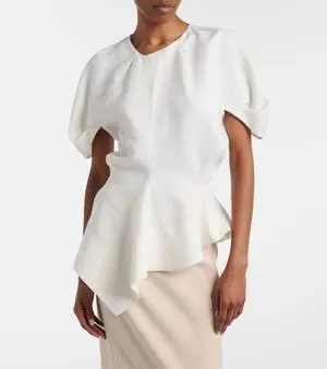Khaite Rumi Peplum Top - White