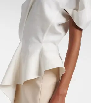Khaite Rumi Peplum Top - White