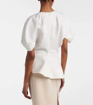Khaite Rumi Peplum Top - White