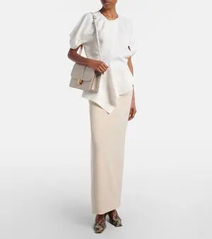 Khaite Rumi Peplum Top - White