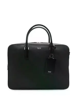 TOM FORD Grained Leather Tote Bag - Black