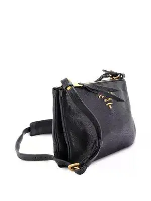 Prada Vitello Daino Double Zip Small Crossbody Bag