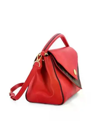 LOUIS VUITTON Double V Handbag In Calfskin With Monogram Canvas - Red