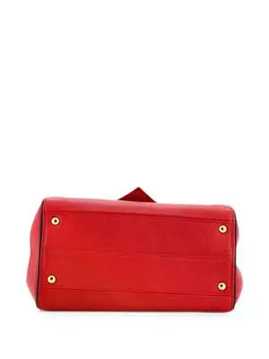 LOUIS VUITTON Double V Handbag In Calfskin With Monogram Canvas - Red