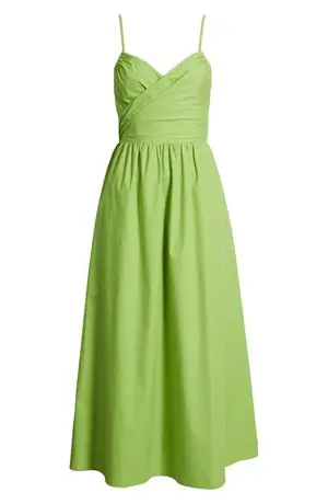 Lulus Marcella Cotton Poplin Tie Back Midi Dress