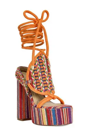 AZALEA WANG Kalina Platform Ankle Tie Sandal