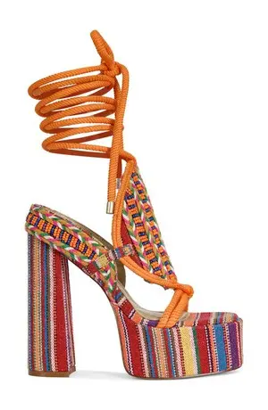 AZALEA WANG Kalina Platform Ankle Tie Sandal