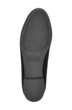 Calvin Klein Cyrie Suede Ballet Flats With Bow Detailing - Black