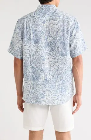 Tommy Bahama Antigo Vines Leaf Print Short Sleeve Linen Button-up Shirt