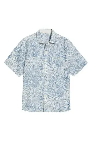 Tommy Bahama Antigo Vines Leaf Print Short Sleeve Linen Button-up Shirt
