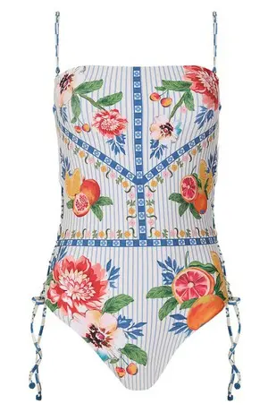 Agua Bendita Posh Basket Lace-up Side One-piece Swimsuit