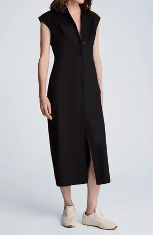 KENNETH COLE Pleated Maxi Shirtdress