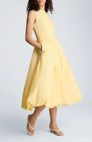 KENNETH COLE Sleeveless Bubble Hem Midi Dress