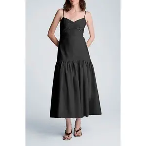KENNETH COLE Sleeveless Sweetheart Neck Maxi Dress - Black
