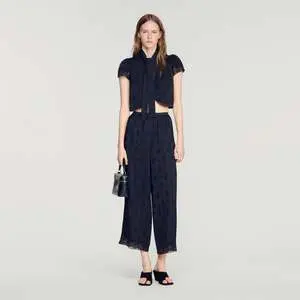 Sandro Fluid Paisley Jacquard Trousers