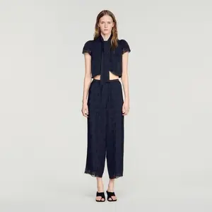 Sandro Fluid Paisley Jacquard Trousers